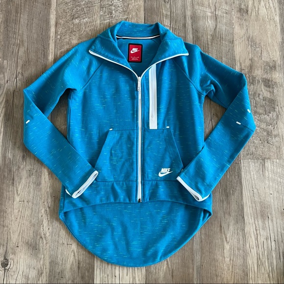 Nike | Tops | Nike Tech Fleece Bluewhite Zippered Jacket | Poshmark